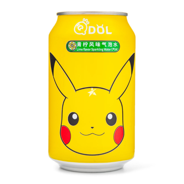 QDOL Pokemon Pikachu Lime Flavour Sparkling Water – 330ml – American Soda